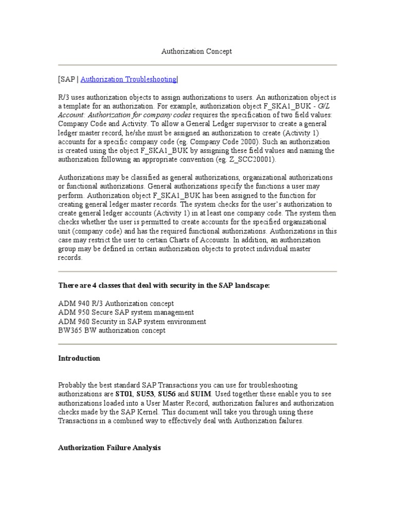 Authorization Troubleshooting: Account: Authorization For Company Codes ...