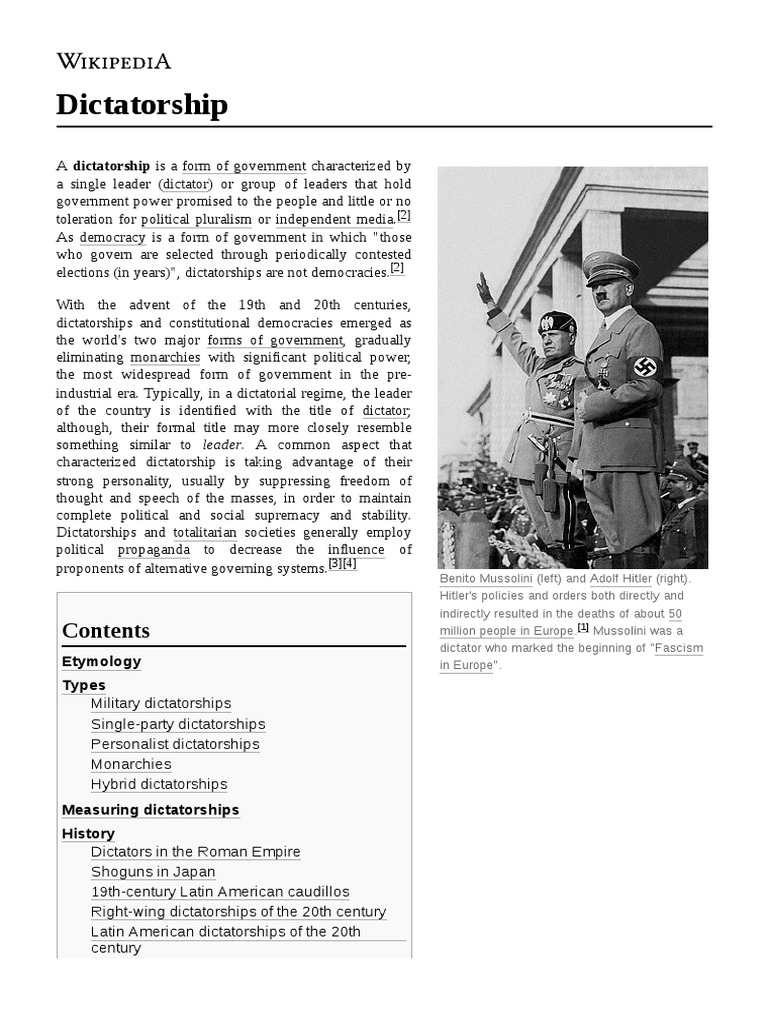 Dictatorship | PDF | Dictatorship | Shogun