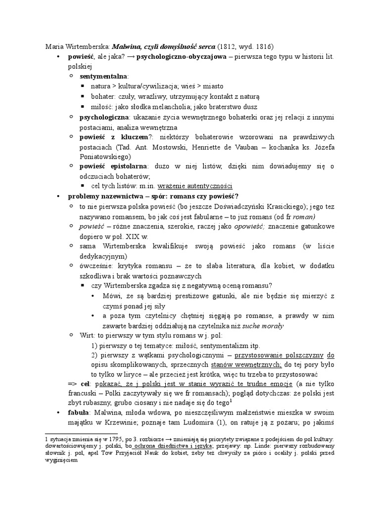 Malwina - Notatka | PDF