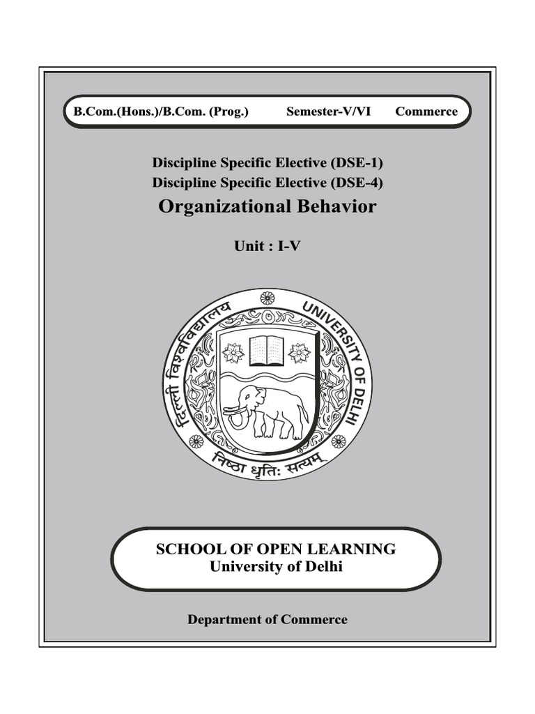 SM-OB-Unit 1 To 5 | PDF | Organizational Behavior | Socialization