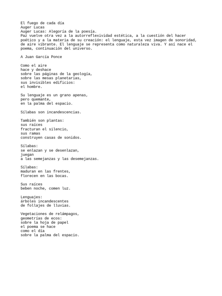 El Fuego de Cada Día | PDF | Poesía