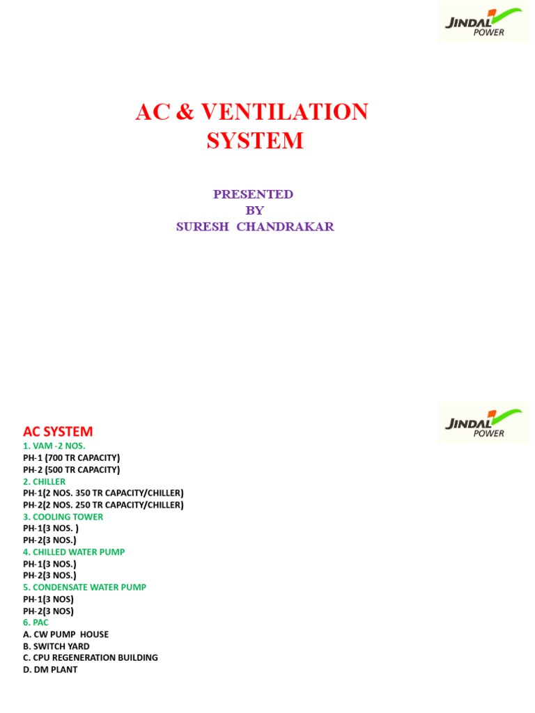 Ac & Ventilation System: Presented BY Suresh Chandrakar | PDF | Heat ...