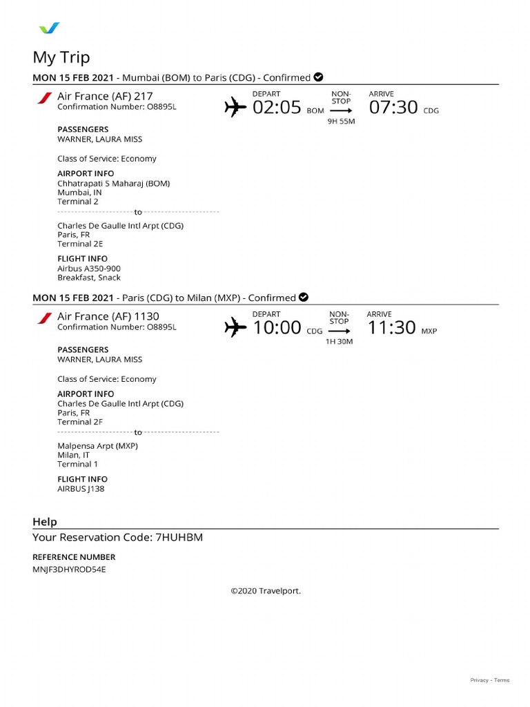 Sample Flight Hotel Travelplanner-1 | PDF