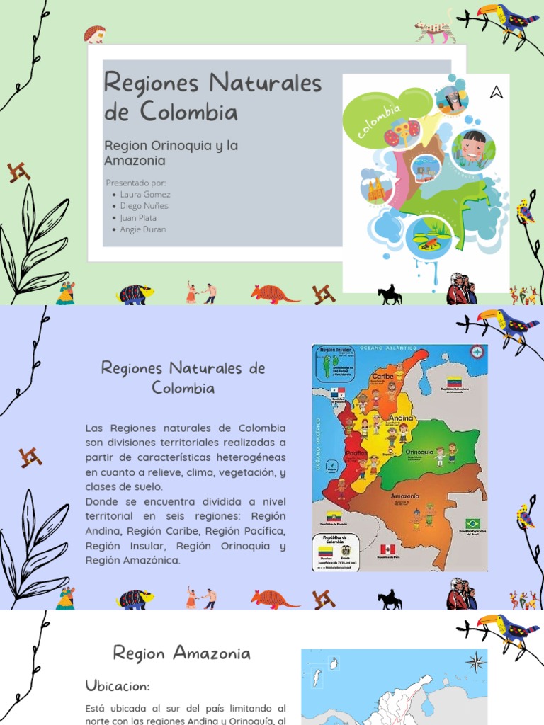 Que Departamentos Conforman Cada Una De Las Regiones Naturales De ...