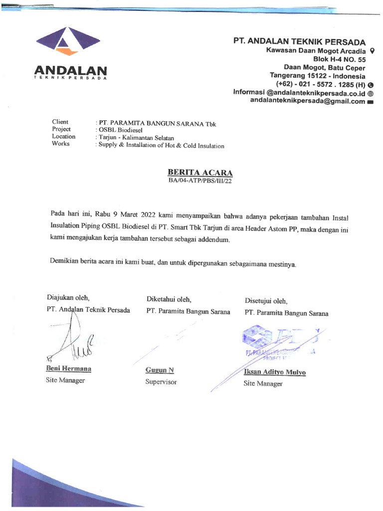 BA 04 - OSBL Line Header Astom Polishing Project | PDF