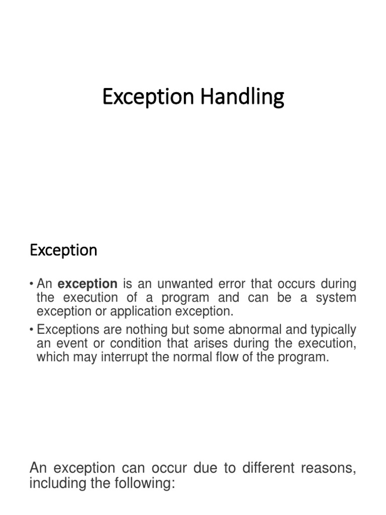 Exception Handling | PDF | Class (Computer Programming) | Method ... Exception Handling | PDF | Class (Computer Programming) | Method ...