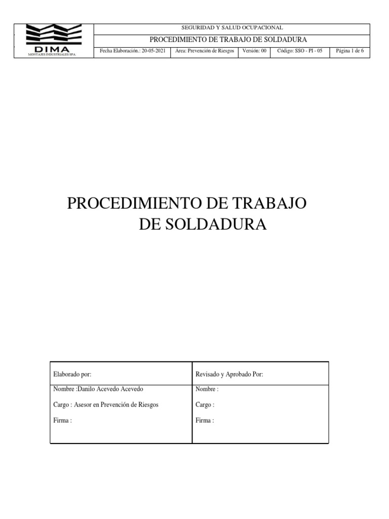 SSO - PI - 05 Proce Trab de Soldadura | PDF | Soldadura | Construcción