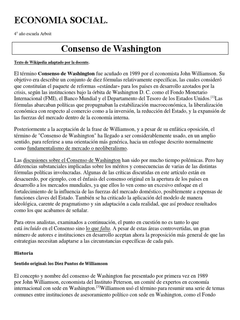 Consenso de Washington | PDF