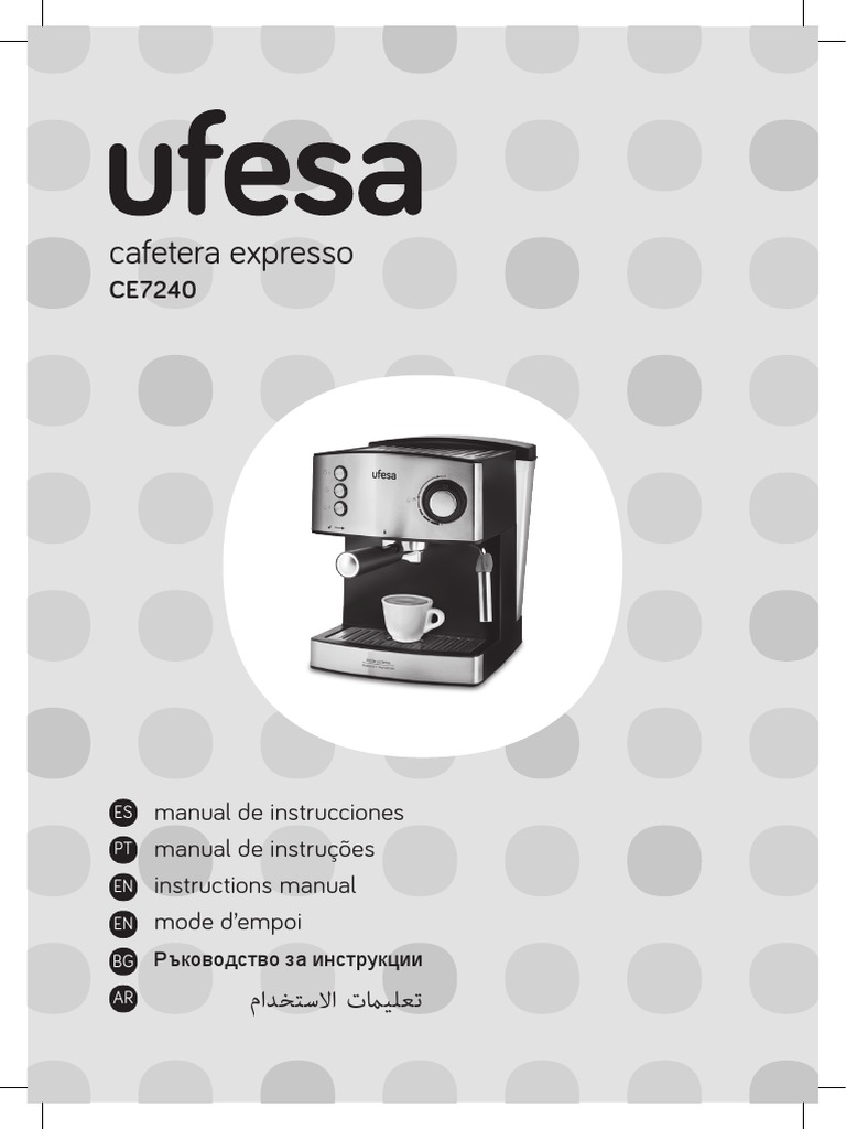 AF Manual Cafetera UFESA CE7240 | PDF | Agua | Vapor