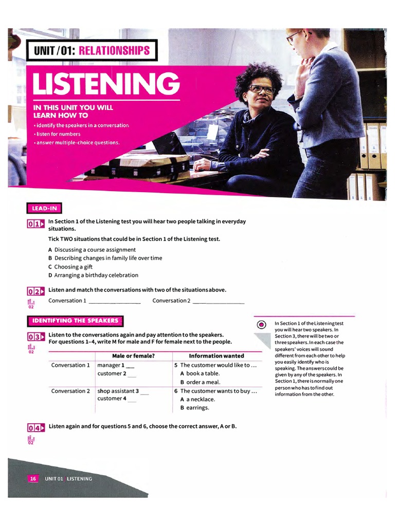 Mindset L101 Listening Speaking | PDF | Multiple Choice | Question