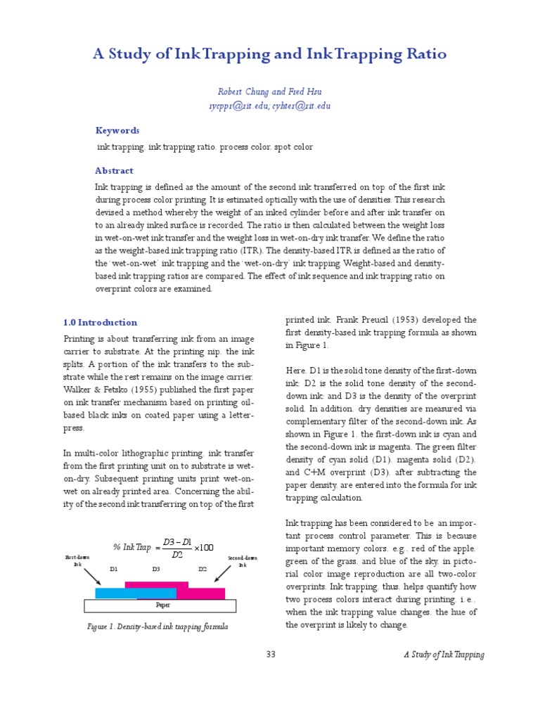 TT8 - A Study of Ink Trapping and Ink Trapping Ratio | PDF | Artistic ...