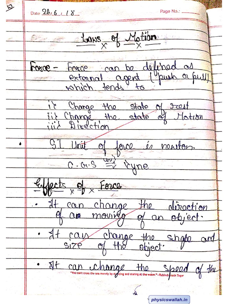 Class 9 - Force & Law of Motion | PDF