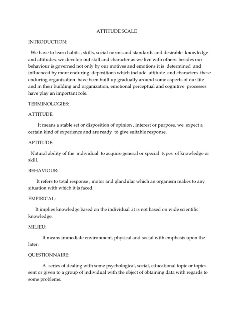 Attitude Scale | PDF | Level Of Measurement | Attitude (Psychology)