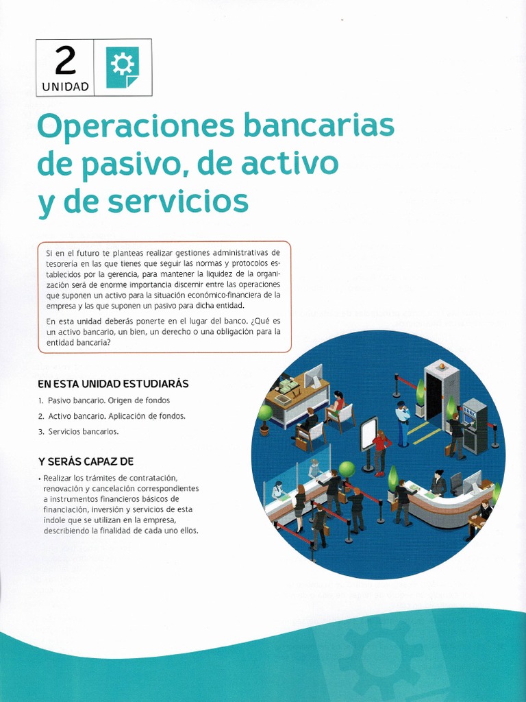 T2. Operaciones Bancarias de Pasivo, de Activo y de Servicios | PDF