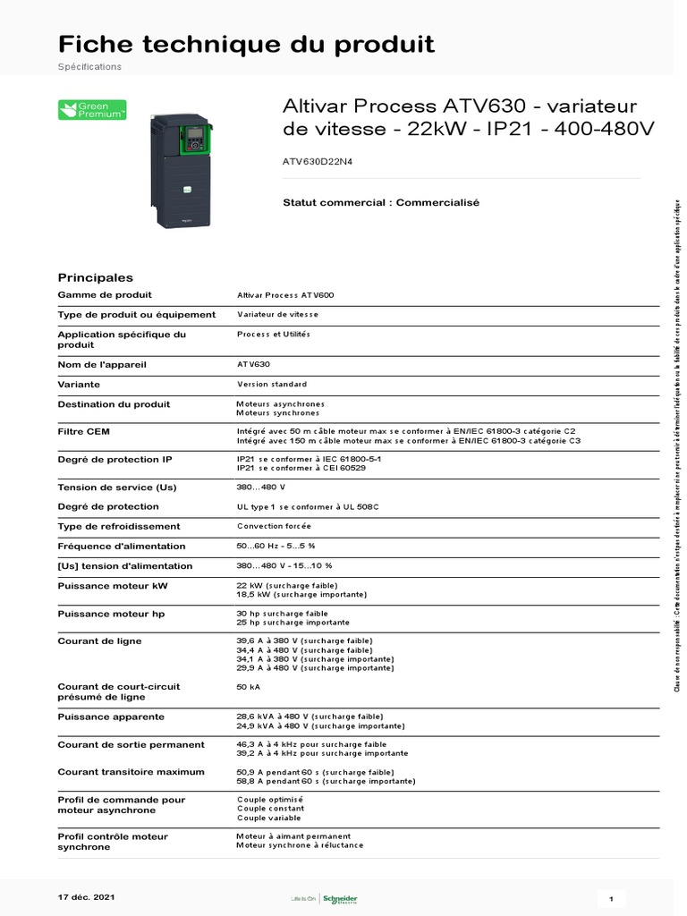 Altivar Process ATV600 - ATV630D22N4 | PDF | Pompe | Électricité