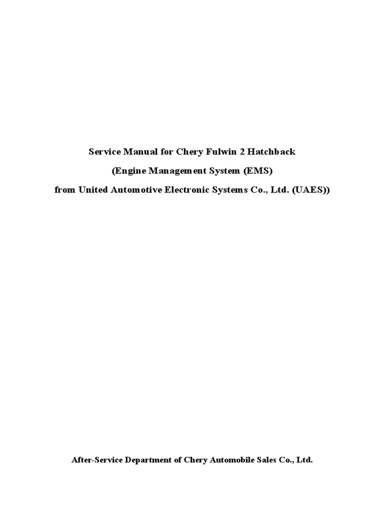 A13 Hatchback Engine Management System System Manual For m78 Compress | PDF | Ignition System ...