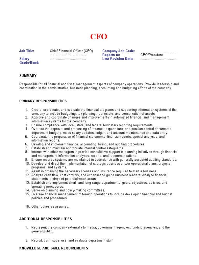 Job Title: Company Job Code: Reports To: Salary Grade/Band: Last ...