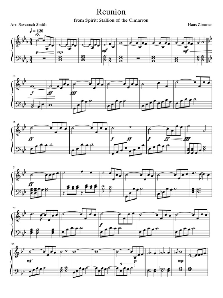 Hans Zimmer - Spirit Stallion of The Simarron - No. 12 Reunion | PDF