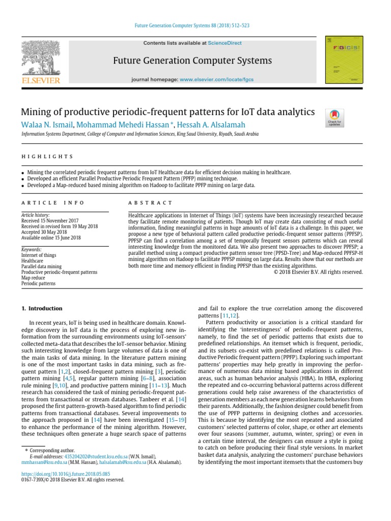 Paper 1 Mining Of Productive Periodic Frequent Patterns Pdf Internet Of Things Map Reduce 