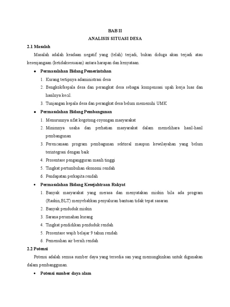 Laporan KKN Bab II | PDF