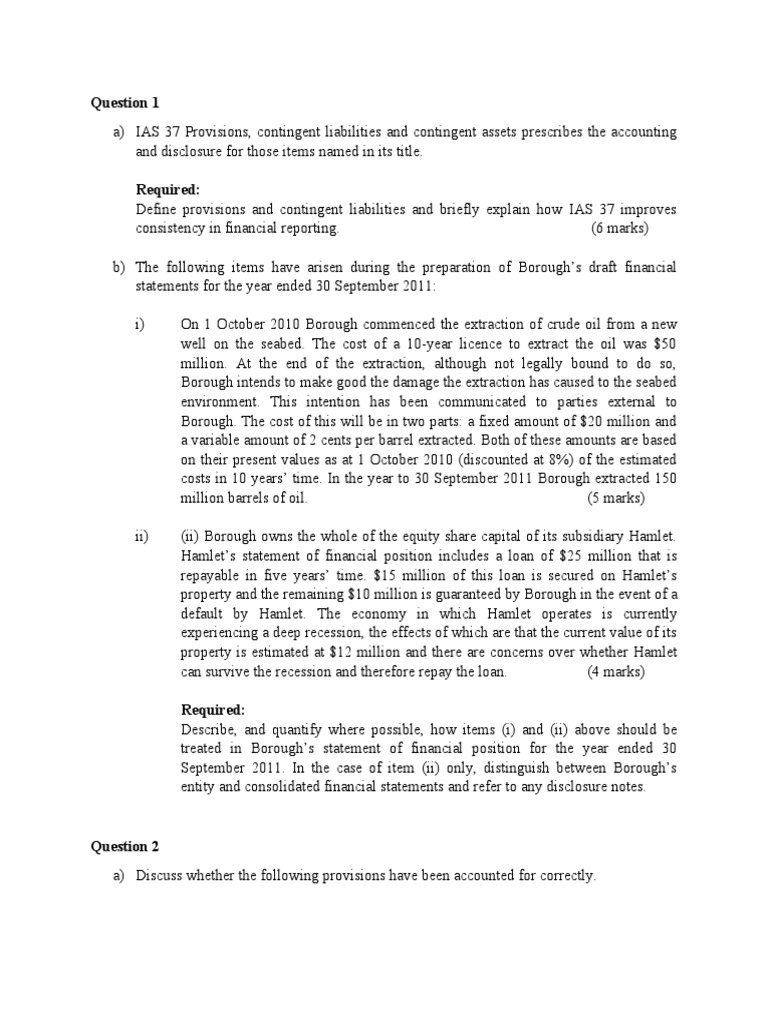 Provisions Practice Question | PDF | Balance Sheet | Financial Statement