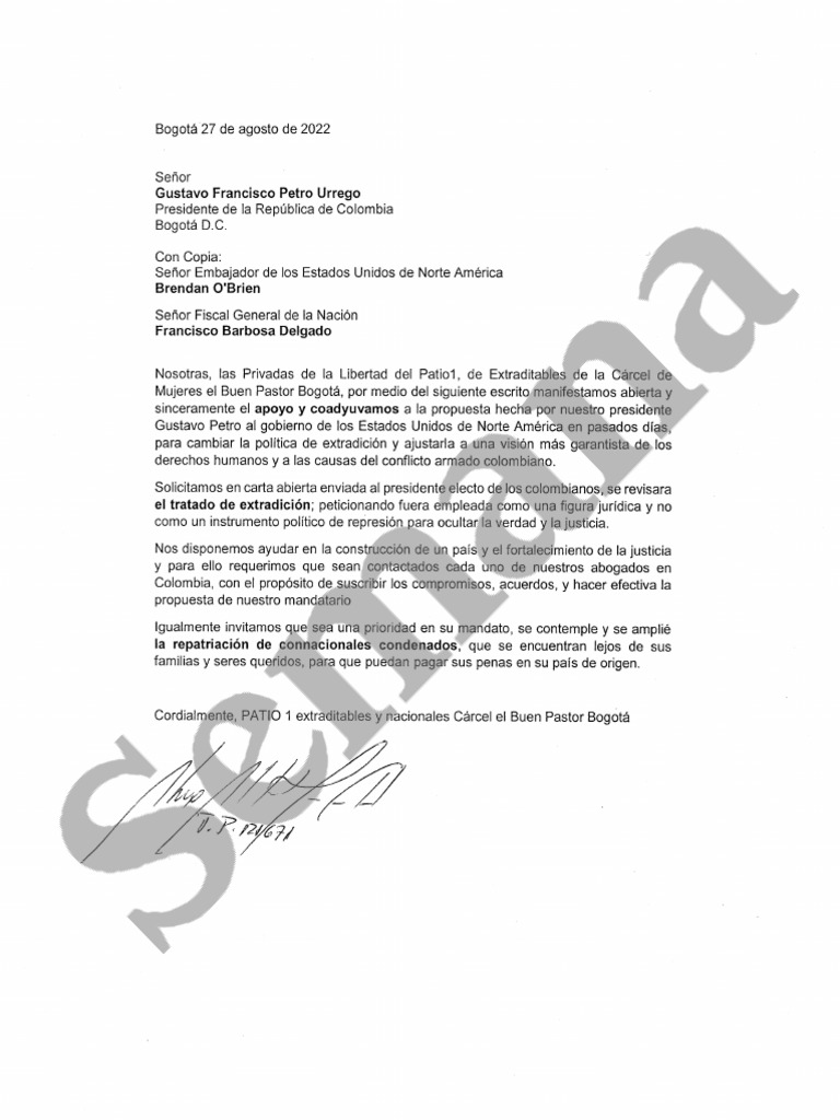 Carta 2 - Extraditables | PDF