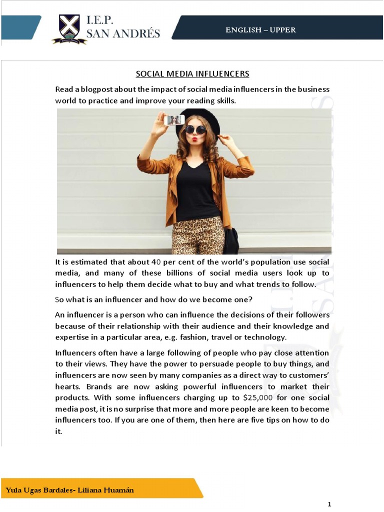 Tips for Becoming a Social Media Influencer | PDF | Social Media ...