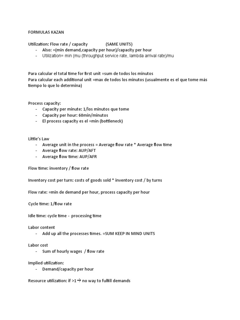 Flow Rate and Capacity Formulas Guide | PDF