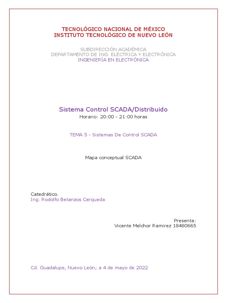Mapa Conceptual SCADA | PDF | Scada | Ingenieria Eléctrica
