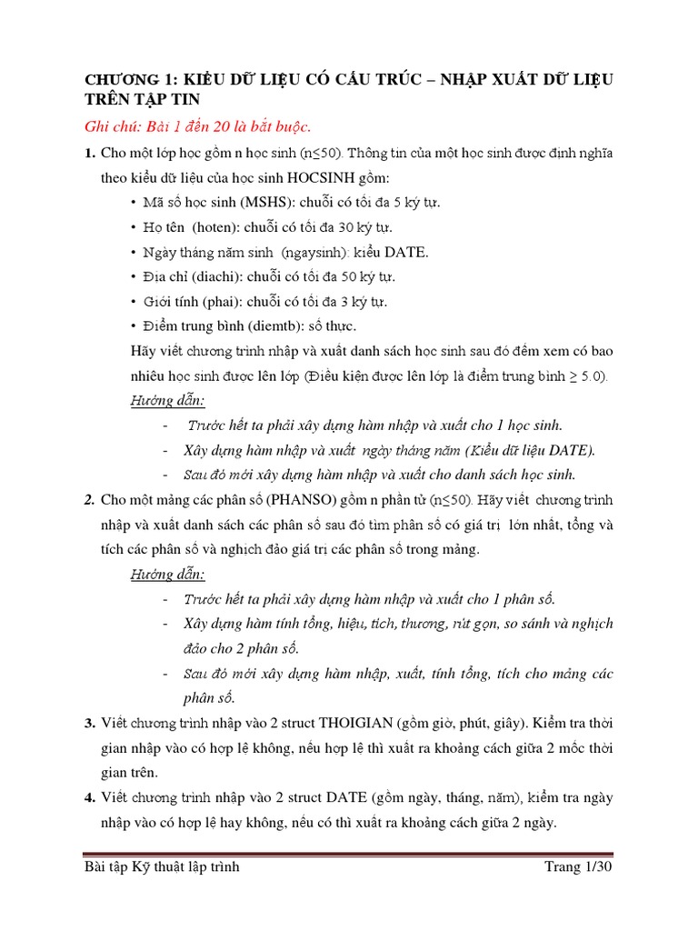 BaiTapCanNop - KTLT-Full | PDF