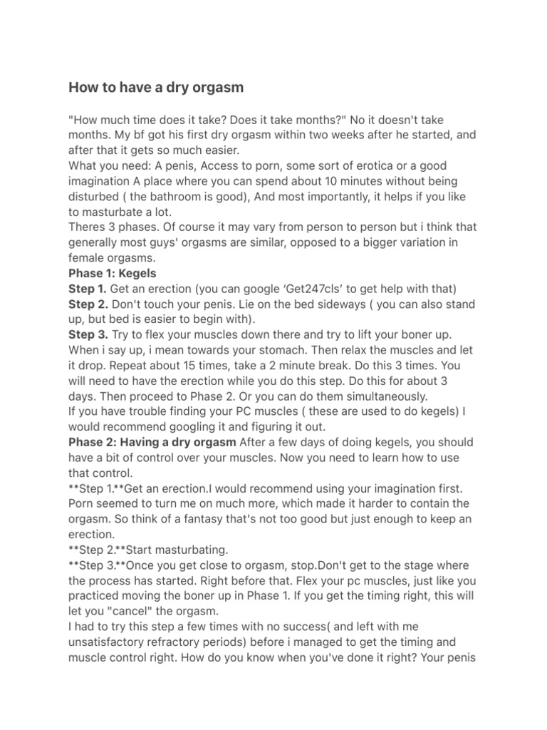 How To Have A Dry Orgasm | PDF | Orgasm | Ejaculation