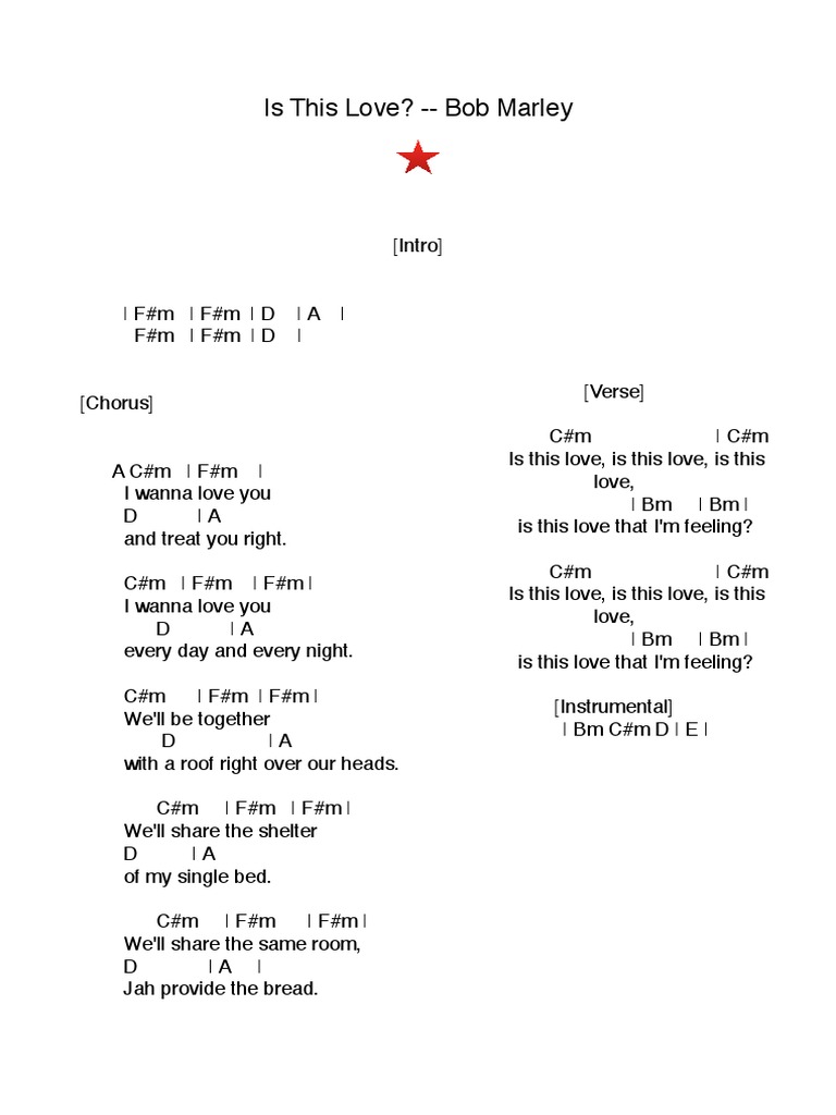 Is This Love? - Bob Marley | PDF | Song Structure | Songs