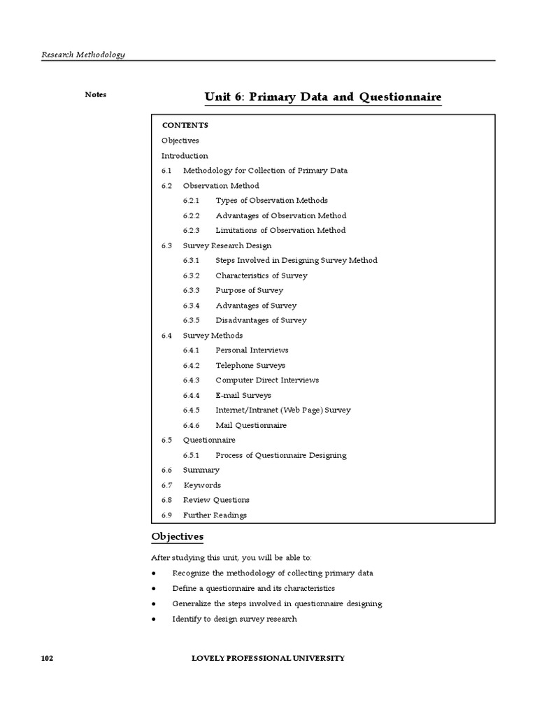 Research Methodology Part 2 - Shrivastava - Ibrg | PDF | Survey Methodology | Questionnaire