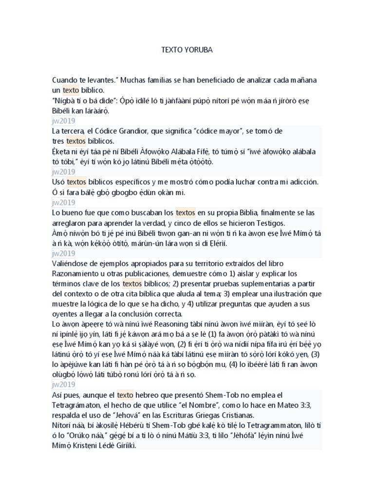 Texto Yoruba 2 | PDF | Tetragrammaton | Biblia