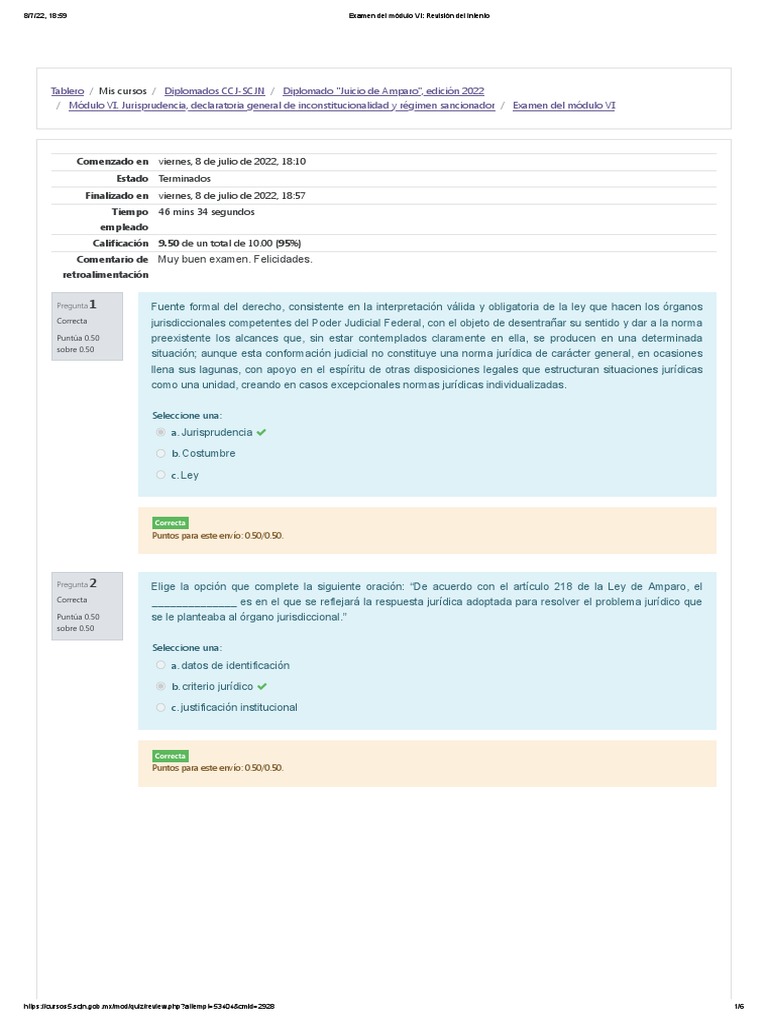 Examen Del Módulo VI - Revisión Del Intento | PDF | Caso de ley | Principios éticos