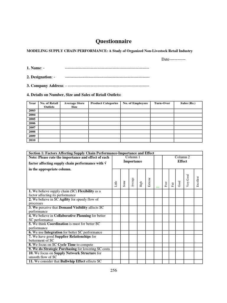 17 Questionnaire | PDF | Supply Chain | Supply Chain Management 17 Questionnaire | PDF | Supply Chain | Supply Chain Management