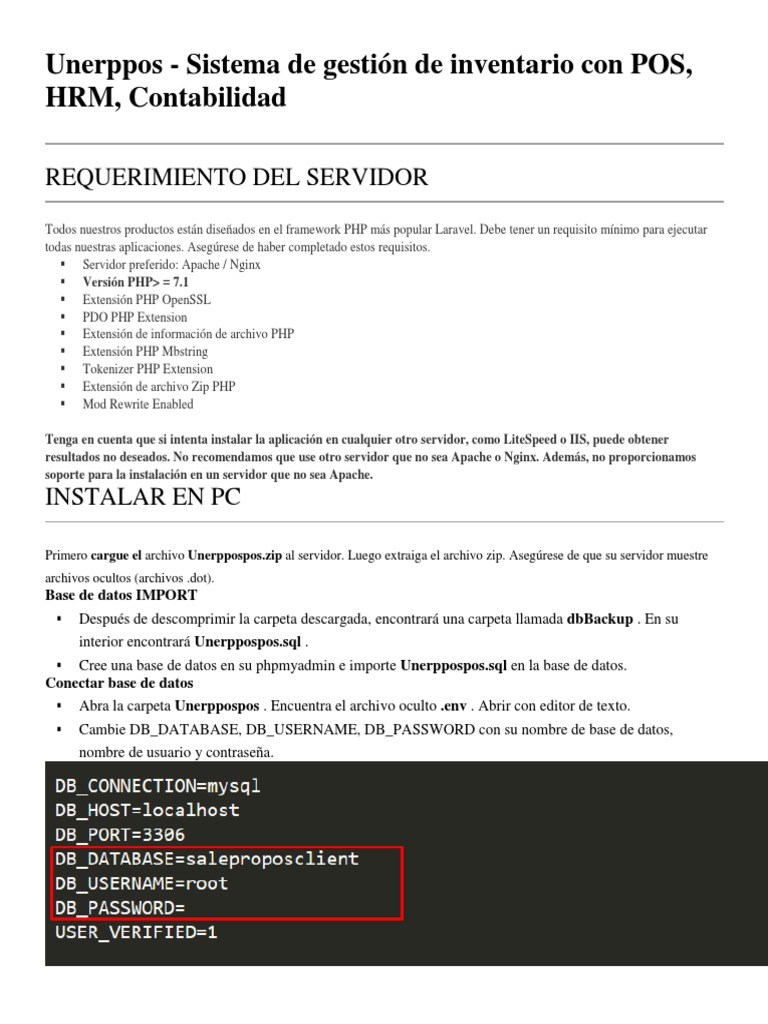 Manual POS | PDF | Php | Archivo de computadora