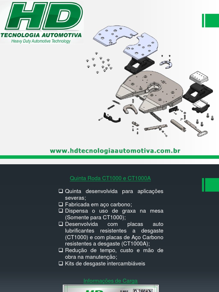 Instruções de instalação, operação e manutenção da quinta roda CT1000 e ...