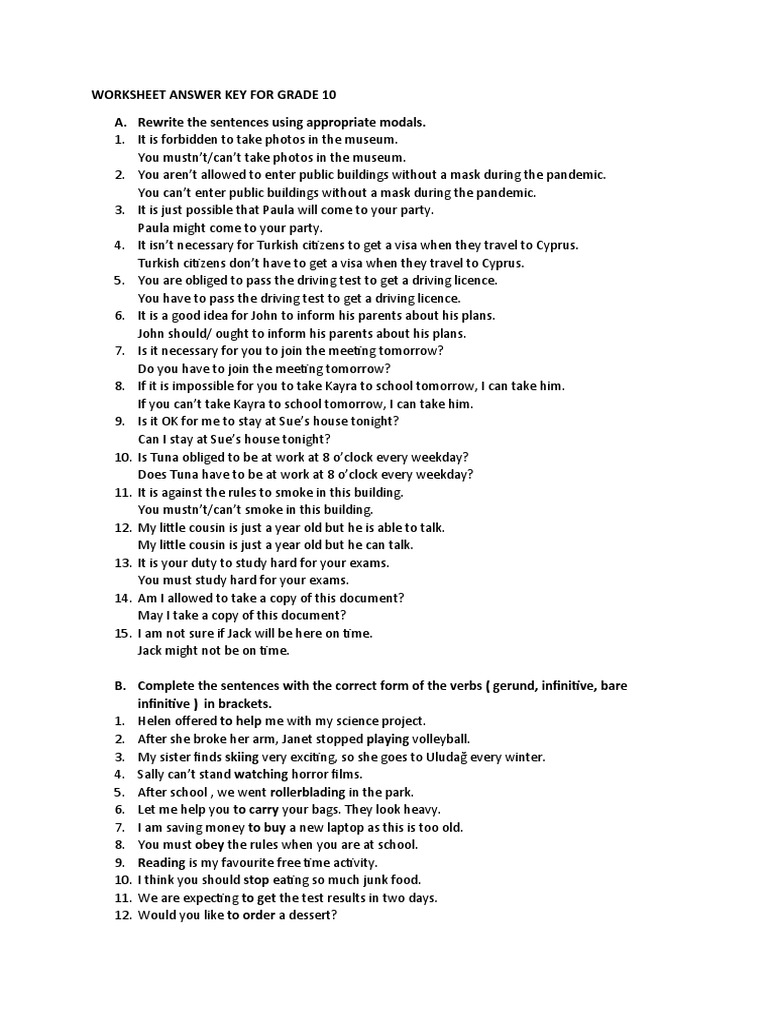 1O WORKSHEET Answer Key | PDF | Language Arts & Discipline | Self ...