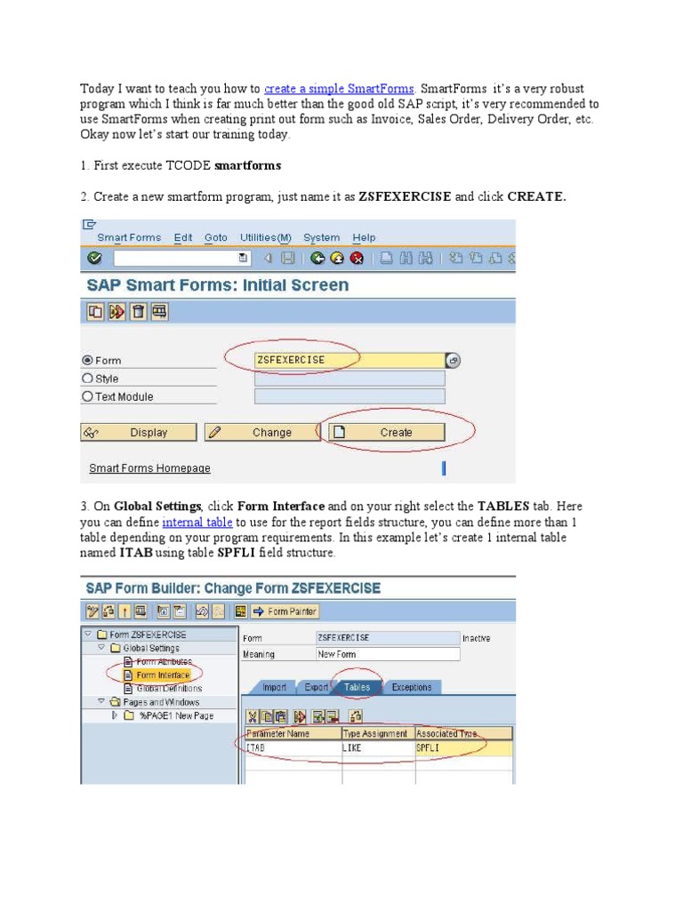 Creating Simple SmartForms in SAP | PDF | Subroutine | Parameter ...