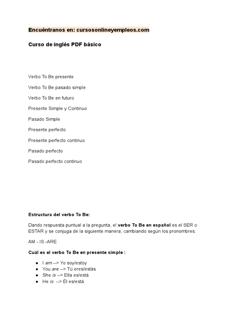 Curso de Ingles PDF Basico | PDF | Verbo | Asunto (gramática)