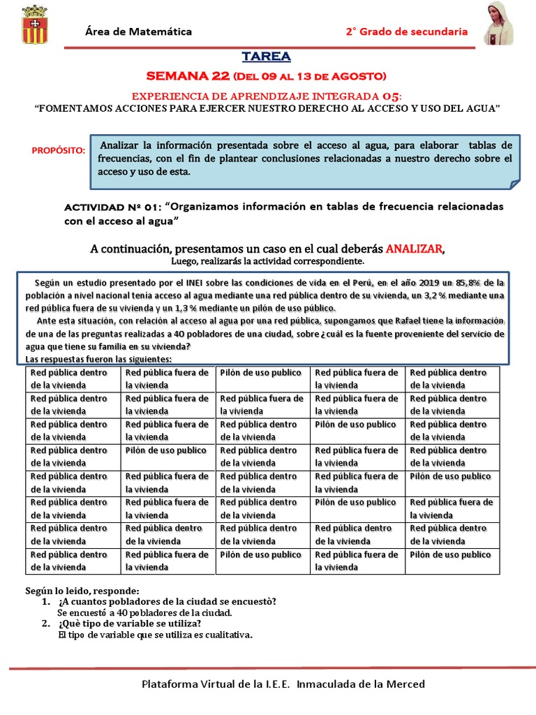 Tarea Semana 22 - Fomentamos Acciones para Ejercer Nuestro Derecho Al ...