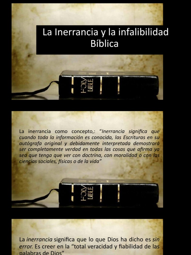 La Inerrancia y La Infalibilidad | PDF | Inerrancia Bíblica | Biblia