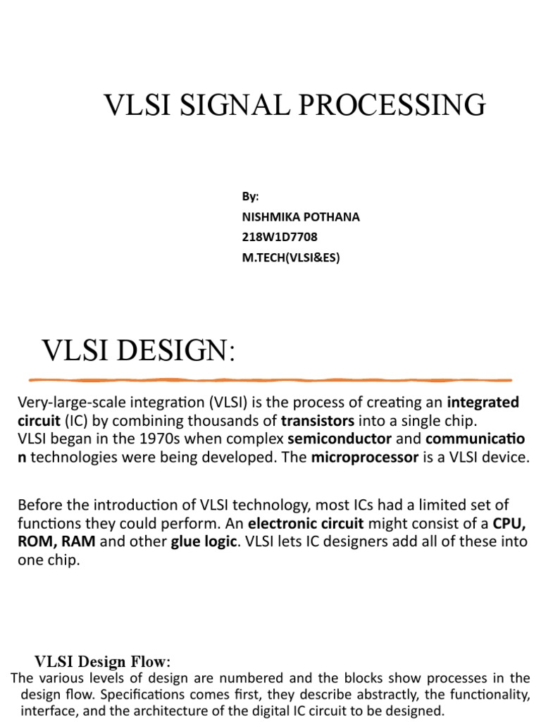 Vlsi DSP | PDF | Digital Signal Processing | Integrated Circuit