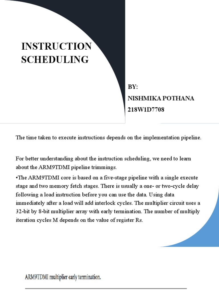Instructions Scheduling | PDF | Central Processing Unit | Cpu Cache