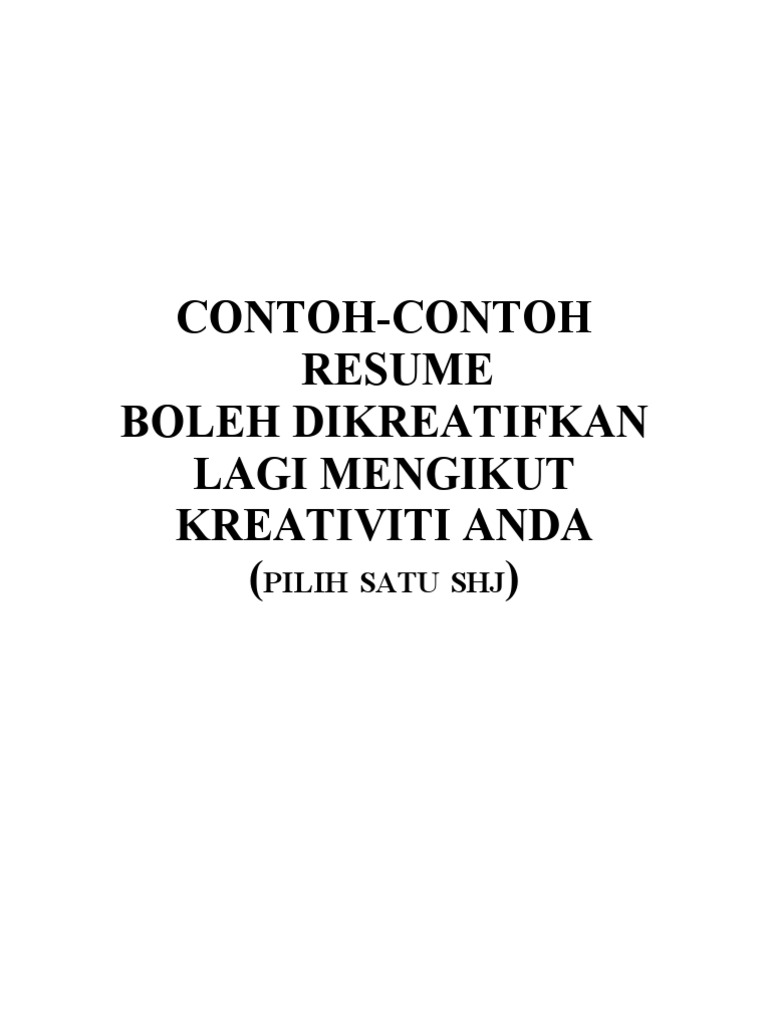 Contoh Resume Untuk Mock Interview | PDF