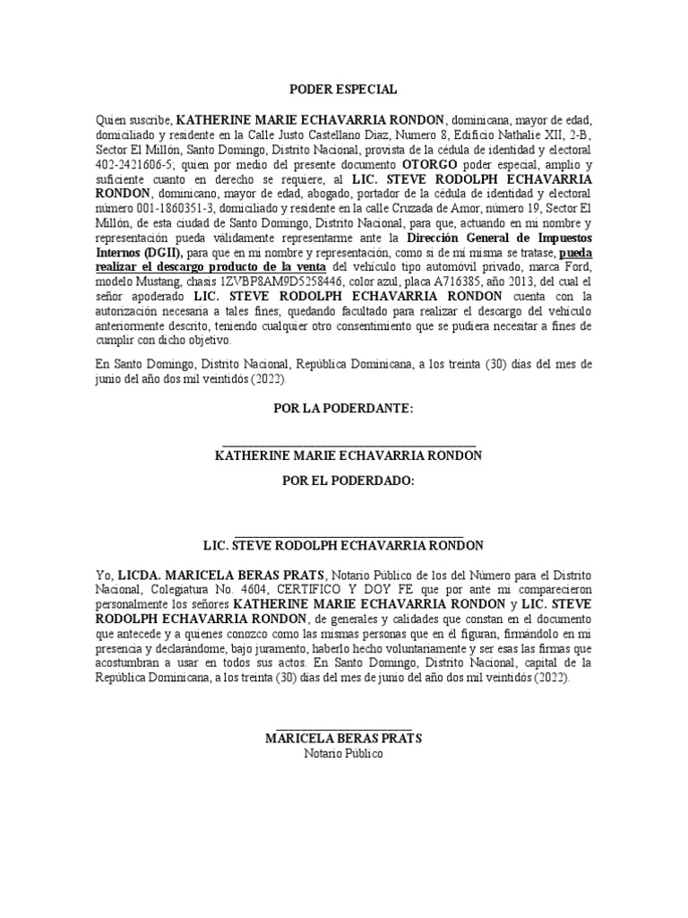 Poder LUIS RAMON JIMENEZ Edesur | PDF | República Dominicana