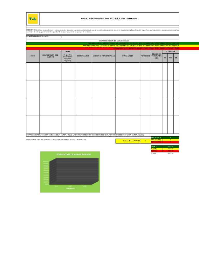 Matriz Reporte de Actos y Condiciones Inseguras 1 | PDF