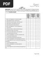 Worry Domains Questionnaire | PDF | Psychometrics | Psychological Testing