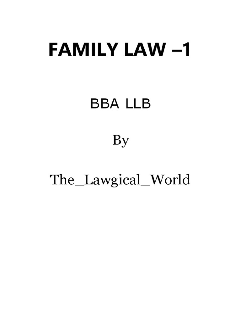 Unit 3 Family Law | PDF | Marriage | Annulment